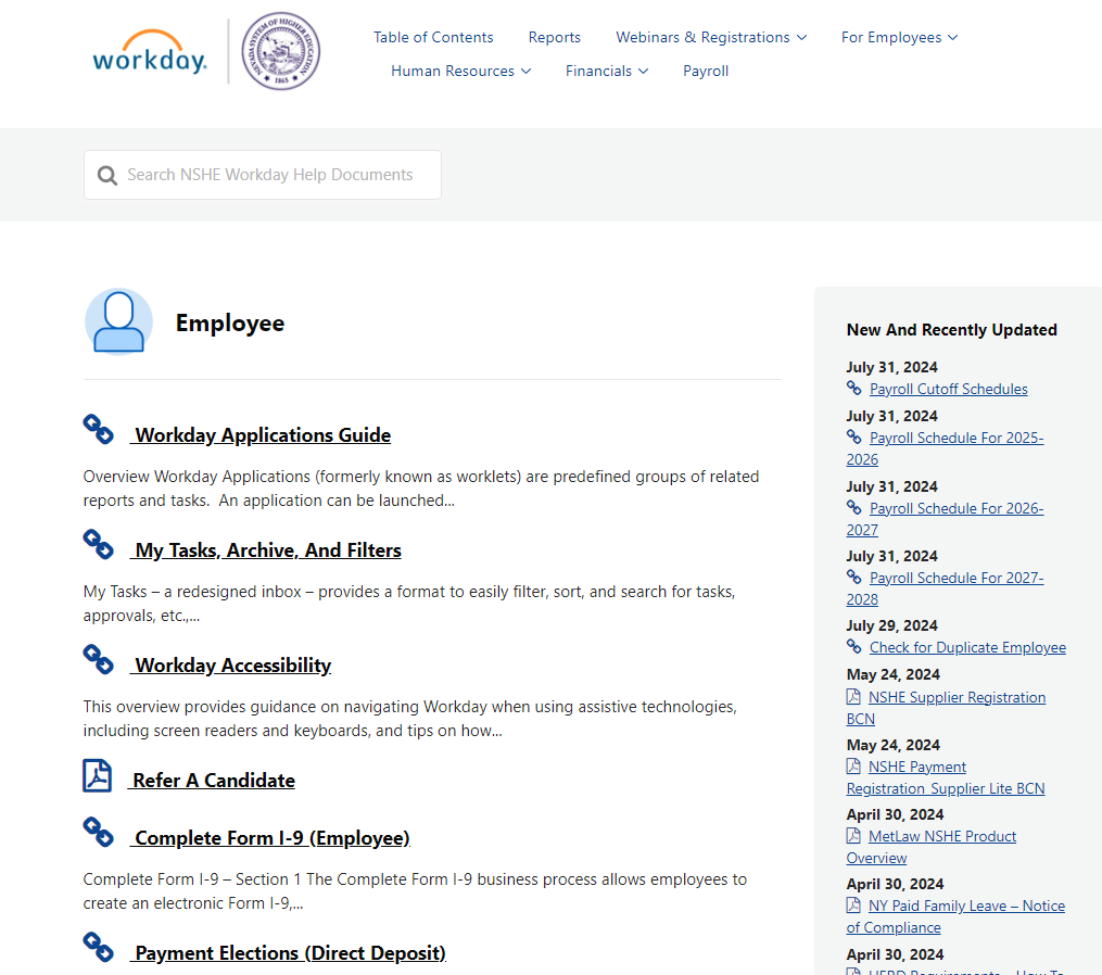 Workday @ NSHE – Helpful Workday Information for NSHE Workers